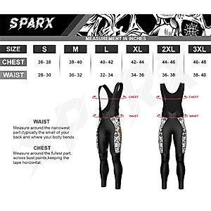 Sparx Men Winter Cycling Thermal Roubaix Bib Tights Padded Bib Pants High Viz Bike Leggings (Red, M)