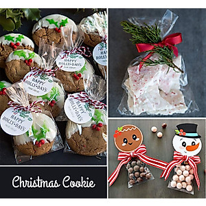 200Pcs Candy Treat Bags 4" x 6" Clear Cellophane Bag& 2.8'' x 4'' Small Treat Bags with Ties, Thickening Plastic Party Favor Bags for Lollipop Bags Cookie Chocolate Wrapping