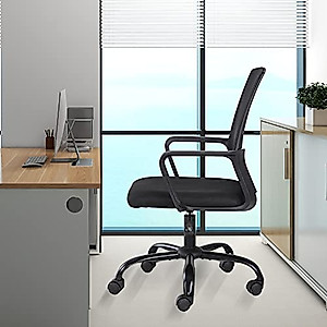 Desk Chairs Set of 6 Home Office Mesh Chair with Wheels Lumbar Support Ergonomic Office Chair Clearance for Bedroom Living Room Home Office Computer Chair Swivel Adjustable 36-40inch Black Chair