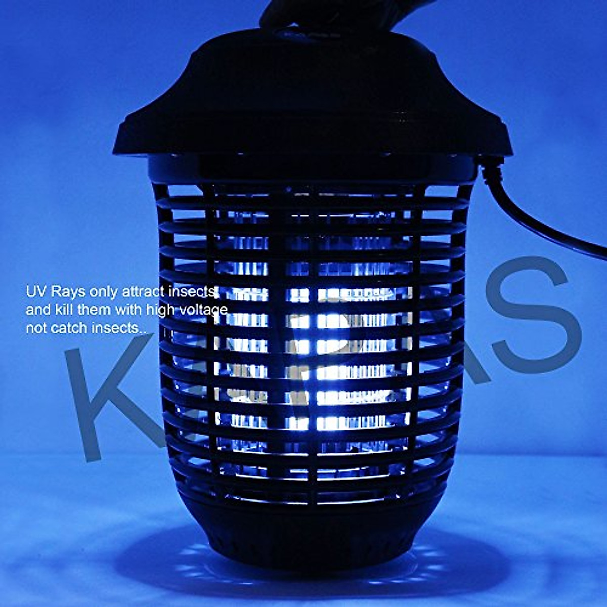 Electric Insect Bug Zapper, New Upgrade with Free Hanger Kapas 40W Outdoor Bug Killer Lantern for Mosquitoes, Flies, Gnats, Pests & Other Insects, 1 Acre Coverage