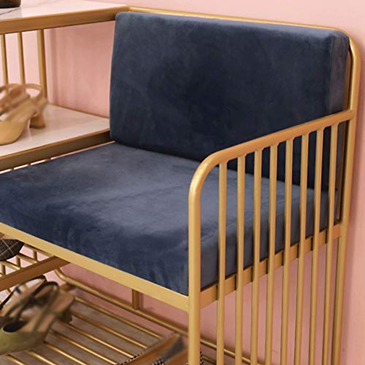 TAZSJG Creative Shoe Bench with 4 Layer Shoe Rack Backrest Chairs Combination Seatable Shoe Cabinet Storage Stool