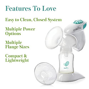 Evenflo Feeding Occasional Use Closed System Advanced Single Electric One-Handed Breast Pump