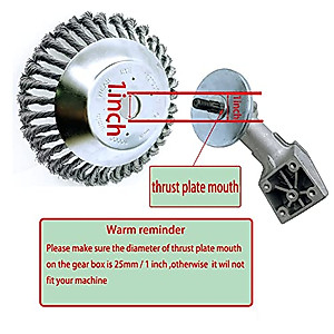 Hippotech 8 Inches Rust Removal Trimmer Head Cutter Round Steel Wire Brush Cutter Head Weed Eater Head Fits for Straight Shaft Trimmers Lawn Mower Garden Grass Lawn Stone Removal
