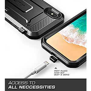 SUPCASE Unicorn Beetle Pro Series Case Designed Designed for iPhone X, with Built-In Screen Protector Full-body Rugged Holster Case for Apple iPhone X / iPhone 10 (2017 Release) (Black)