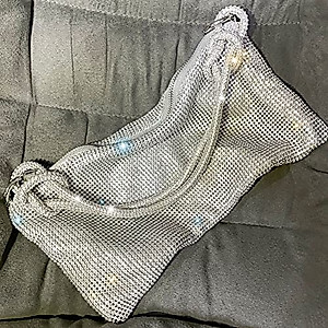 AIJUN Women's Rhinestone Purse Evening Bags Sparkly Glitter Hobo Handbag Triangle Clutch Purses for Women Evening Party Prom Cocktail