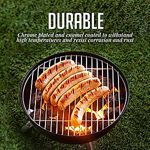Ovente 14-Inch Portable BBQ Charcoal Grill for Outdoor Cooking and Camping, Stainless Steel Body for Heavy Duty with Dual Vent System, Perfect for Patio or Backyard Barbecue Party, Red GQR0400BR