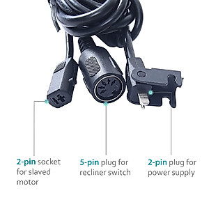 Okin Refined R Model: JLDQ 12 & JLDQ.12.157.333X for Power Recliner Bed Actuator Motor Replacement, Electric Sofa Lift Chair Replacement Part for JLDQ.12.157.333D/E/F/G/H/I/J/K/O/P/Q