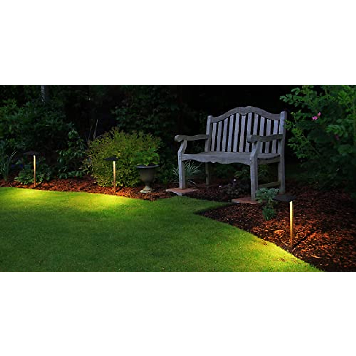 GKOLED 6 Pack Low Voltage LED Landscape Pathway Light, Outdoor Garden Yard Walkway Sidewalk Driveway Lighting, Waterproof Path Lights with Large Stake, 3W 3000K, Die-cast Aluminum Housing, Black