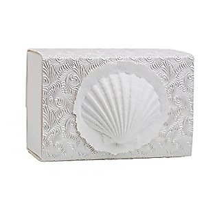 The Favorite Place® Burial Biodegradable Urn for Human Ashes, (Large Shell Urn Box), Water Burial Urn, Urn for Cremation, Cremation Urn Box, EcoFriendly Urn, (Shell on Metallic White) K-103