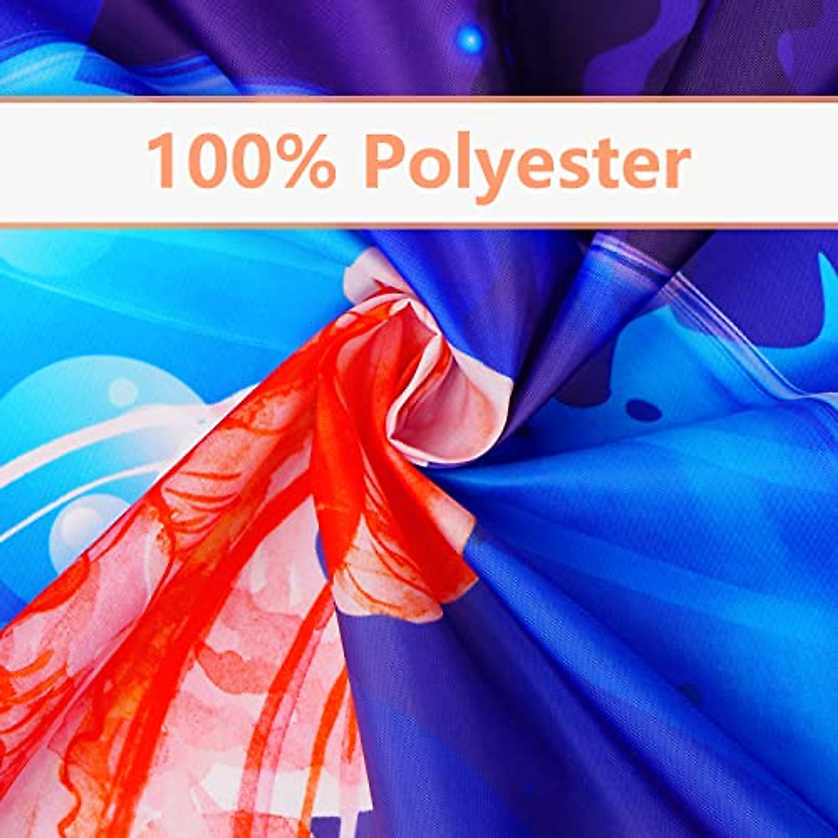 Likiyol 4 Pcs Funny Dog Shower Curtain Sets with Non-Slip Rugs, Toilet Lid Cover and Bath Mat, Blue Ocean Shower Curtain with 12 Hooks, Cute Kids Bathroom Decor