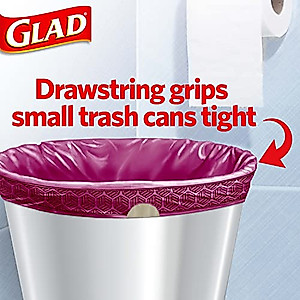 Glad OdorShield Small Drawstring Trash Bags, 4 Gallon Trash Bag, Febreze Cherry Blossom, 34 Count (Package May Vary)