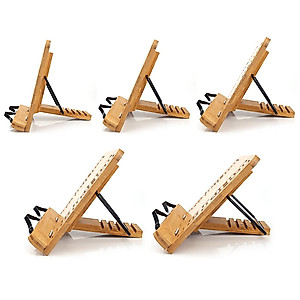 wishacc Large Size bamboo book stand and cookbook holders for reading hands free