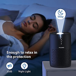 Air Purifier for Home Bedroom Large Room, 20dB Very Quiet Filtration System Cleaner Odor Eliminator, Remove Dust Smoke Pollen Dander Hair Smell, with Sleep Mode, Suitable Up to 1200 Sqft, Ozone-Free