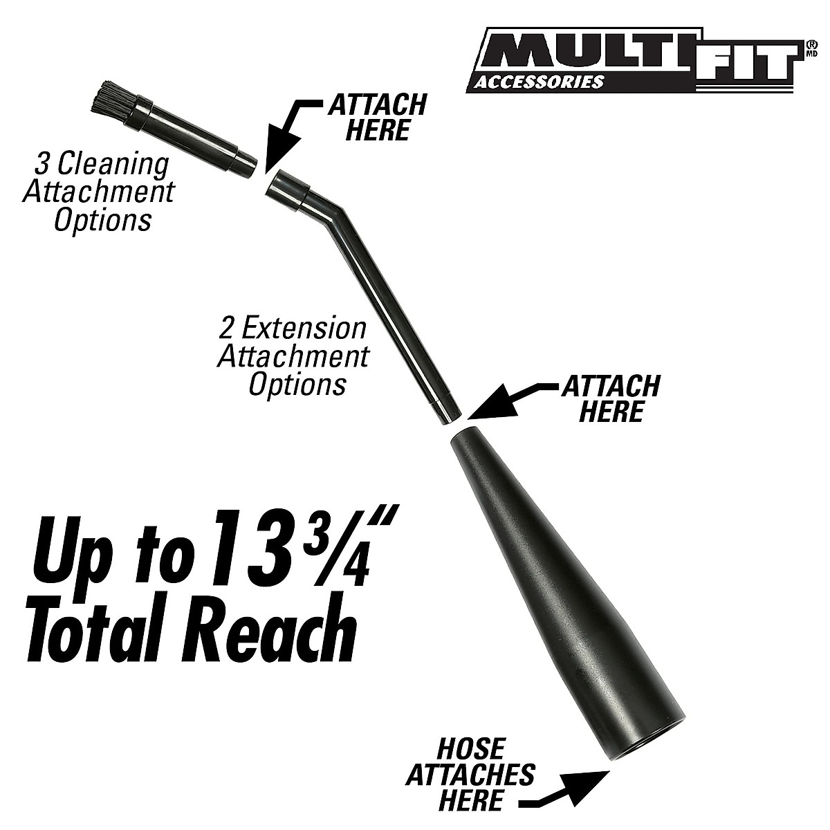 WORKSHOP Wet/Dry Vacs Multi-Fit Wet Dry Vacuum Accessories VT1215 Vacuum Micro Cleaning Kit Vacuum Attachments For Compact Wet Dry Shop Vacuum, Black, 1 pack