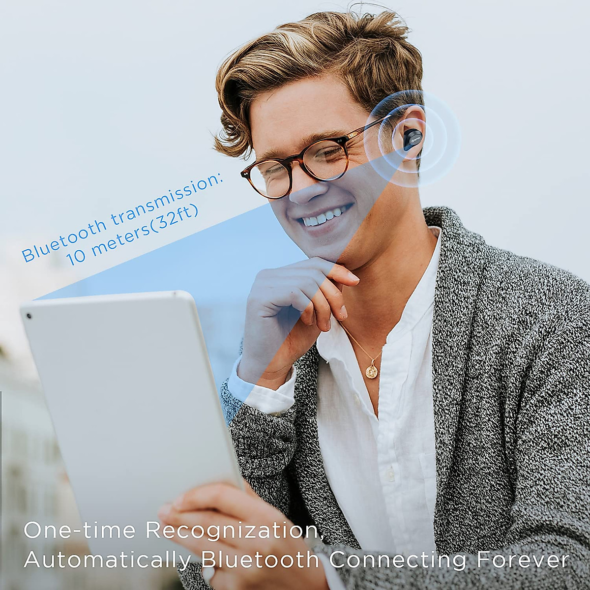 BOYA True Wireless Earbuds, Blutooth 5.0 in-Ear Earbuds Touch Control Wireless Headphone Earphone with Charging Case Built-in Microphone for Phone Calls Music Listening Sports (Black)