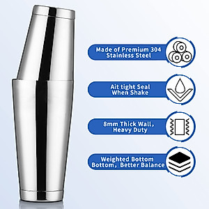 Flair Bottle - 5pcs Flair Bartender Kit, 2 Flair Bottle, 1 Boston Shaker, Practice & Performance Bottle - FLKT0004 (5pcs Set)