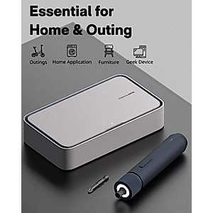 HOTO Electric Screwdriver Rechargeable,25+20 Extra Bits Enhanced Set,3.6V Cordless Screwdriver Set,3 Torque Settings,1500mAh Battery,LED Light for Furniture/Electric Appliances,No Charging Cable