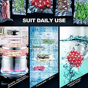 CANLENPK 4x8 Inch/10x20cm Vacuum Seal Bags,Small Precut Food Storage Sealer Bag,Seal Meal Snack Fruit Nut Tea Cookie Bean ,Boil Steam Heat Freezer Sous Vide Grocery Sealable Bag,Commercial Grade Heavy Duty(100PCS)