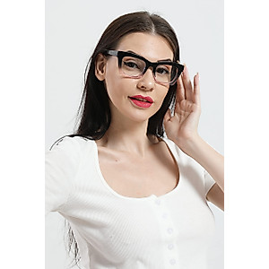 REAVEE 3 Pack Oprah Style Reading Glasses Blue Light Blocking Computer Square Retro Readers for Women with Spring Hinge 2.0