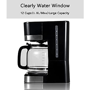 Aiosa 4-12 Cups Personal Coffee Maker,Programmable Coffee Maker,Drip Coffee Machine,With Glass Coffee Pot,Cafetera,Filter Coffee Machine,Stainless Steel, Coffee Maker Machine