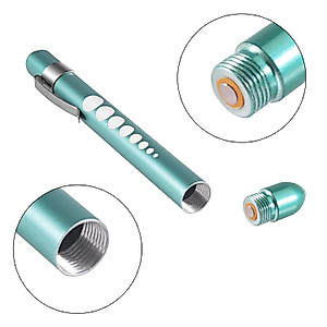 MELIFE Pen Light with Pupil Gauge, White Light Premium Copper Reusable LED Penlights for Doctors Medical Nursing Students etc, Pink and Green