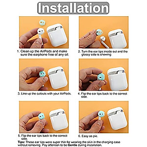 IiEXCEL [ Fit in Case ] 6 Pairs Thin Replacement Eartips Slim Gel Earbuds Ear Tips Skin Accessories Compatible with AirPods 1 and 2 [Fit in Charging Case] 6 Multicolor