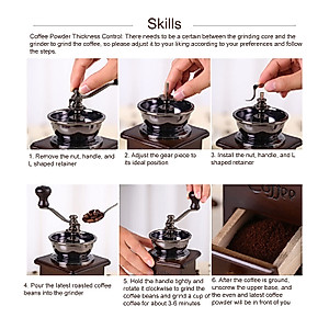 Manual Coffee Grinder Household Hand Crank Grinding Machine for Coffee Bean Hand Grinder Retro Manual Grinders