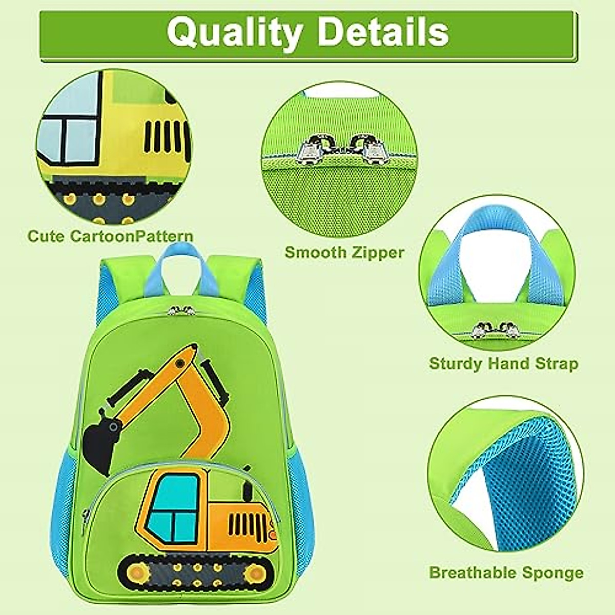 LOIDOU Toddler Backpack Boys 15 Inch Kids Preschool Kindergarten School Backpack with Lunch bag Book Bag for Daycare Nursery Travel，Fits 3 to 8 years old
