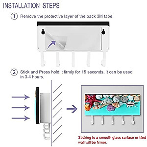 Marine Gastropods Starfish Conch Rack Organizer with 5 Hooks Wall Bathroom Kitchen Shelf Rack Multifunctional Storage Shelf