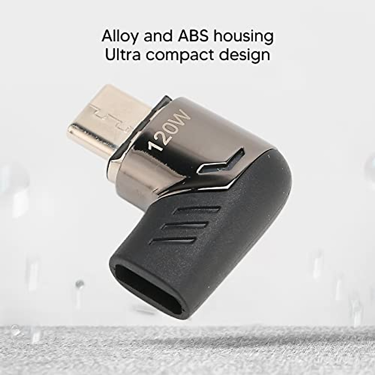 GOWENIC USB C Magnetic Adapter, Right Angle USB C Male to Female Adapter with 120W PD Fast Charge and 480Mbps Data Transfer Type C Adapter for Laptop