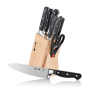 ZHANG XIAO QUAN Chinese Cleaver Chef Knife Kitchen Meat Cleaver - 9" Stainless Steel Chopping Knife for Meat Cutting - Safe Non-stick Coating Blade - Full Tang Anti-Slip Pear Wooden Handle