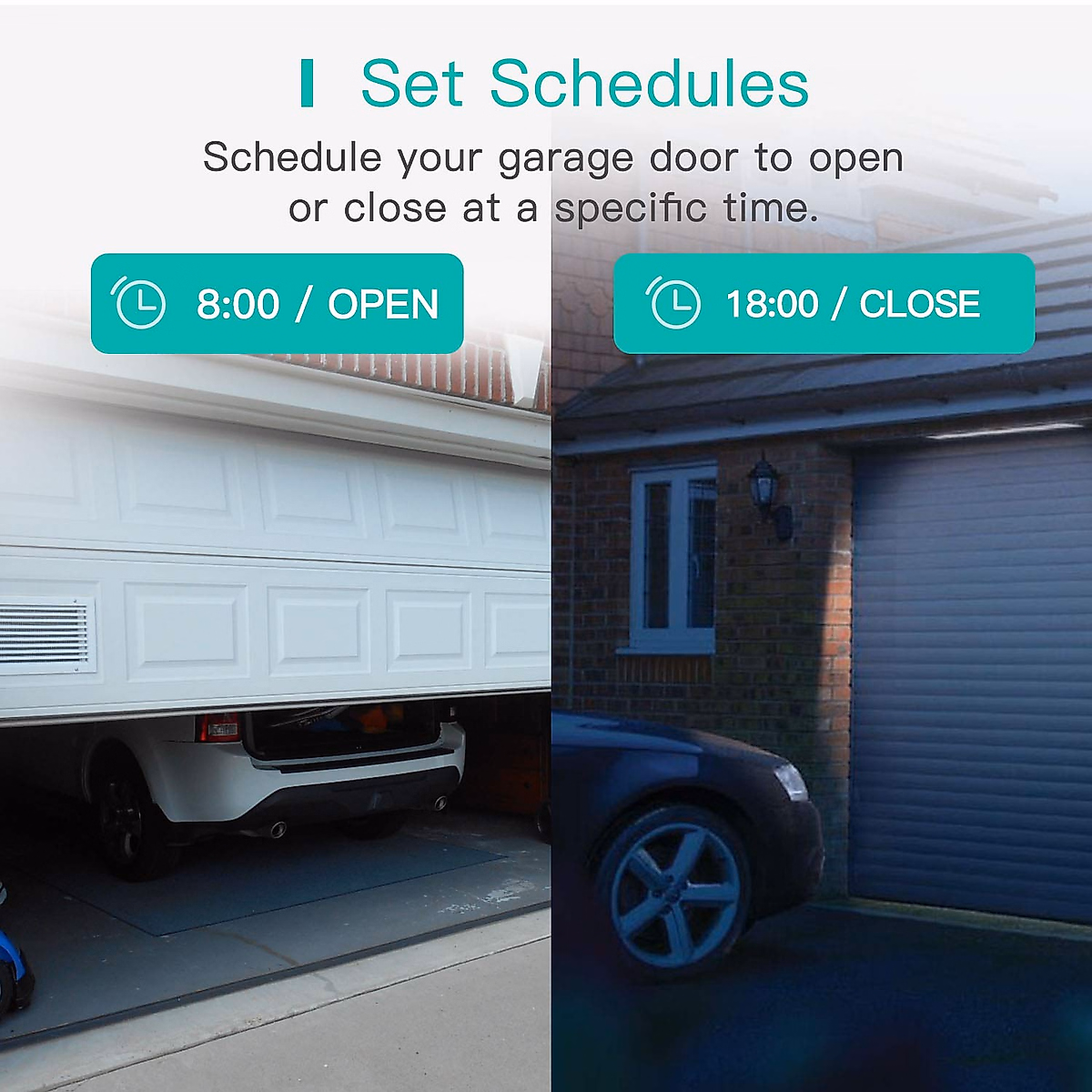 Lomota Smart WiFi Garage Door Opener Remote, Tuya Smart Life APP Control, Work with Alexa and Google Assistant, No Hub Needed