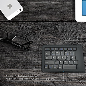 MoKo Foldable Bluetooth Keyboard, Ultra-Slim Portable Wireless Keyboard Rechargable Fit iPad iPhone, Folding Bluetooth Keyboard Compatible with iOS Android Windows Tablet Smartphone Laptop, Gray
