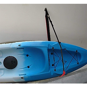 HongK- Red Kayak Surf Paddleboard Wall Padded Hanger Strap Storage Sling Kayak Hanger Heavy-Duty Hanger Garage Hanger [P/N: KAYAK-W05-BK+RED]