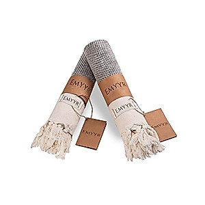 Emyyr Hand Towels for Bathroom - Kitchen - Set of 2 -0 Cotton - Pre Washed, Quick Dry, Soft, 17x37' - Decorative Hand Towel - Hand Towels for Bathroom Clearance, Bath, Face, Tea Towels 01 (Grey1)