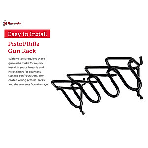 Hornady Square-Lok 4-Gun Rack. 95793 - PVC Coated Steel Racks Snap in Easily & Hold Firmly to Maximize Storage for Gun Accessories, Rifles, & Handguns - Quick Access Modular Pistol Rack for Gun Safes
