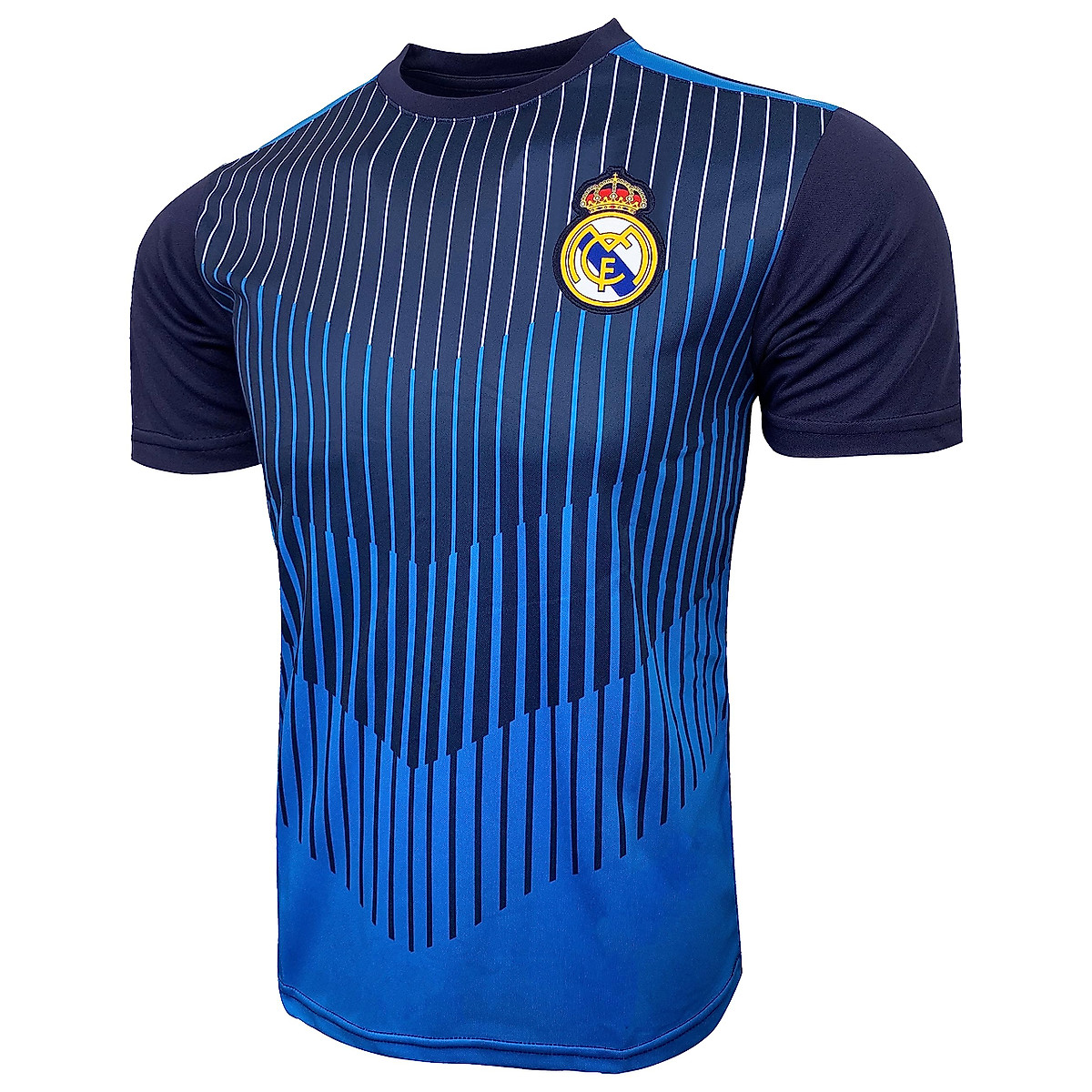 Icon Sports Men's Real Madrid Performance Gameday Shirt Jersey-Like, Adult Sizes Licensed Real Madrid Training Shirt | Medium Blue