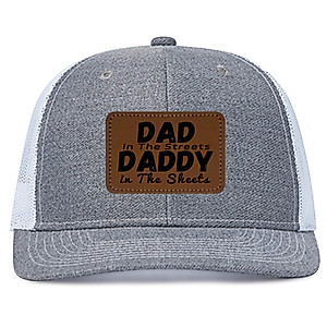 Dad in The Street Daddy in The Sheets Hat Daddy Mesh Trucker Hat Leather Patch Baseball Cap Golf Hat