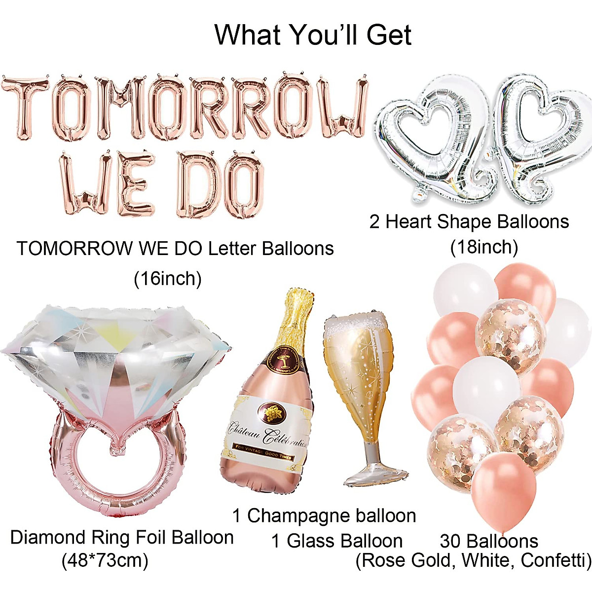 Tomorrow We Do Rehearsal Dinner Decorations, Tomorrow We Do Engagement Bridal Shower Wedding Bachelorette Party Decorations, Rehearsal Party Decorations,Rehearsal Dinner Brunch Sign Balloons Rose Gold