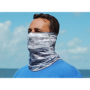 Flying Fisherman SunBandit: Neck Gaiter Mask for Men & Women, UV Face Protection for Sports & Outdoors, Lightweight Multi-Functional Outdoor Clothing | WATER CAMO, Gray (SB1205P)