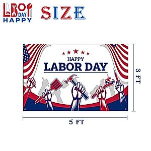 Happy Labor Day Background Banner Patriotic Hanging Party Decoration for American Holiday Party Supplies