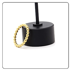 Fusamk Fashion 18K Gold Stacking Ring Stainless Steel 2MM Bead Ring(Gold(9))