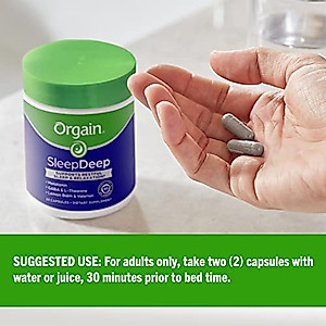Orgain SleepDeep, Melatonin Sleep Support Supplement - Built with Magnesium, GABA, L-Theanine, L- Tryptophan, Chamomile, Lemon Balm, and Valerian Root, Doctor Formulated, Gluten Free, Soy Free, 60 ct