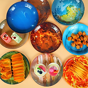 Naozinebi 50Pcs Solar System Party Plates Outer Space Theme Party Supplies Galaxy Party Planet Dessert Paper Plates for Kids Space Solar System Planets Baby Shower Party Birthday Party Decoration