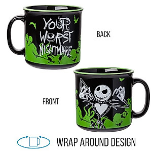 Silver Buffalo Nightmare Before Christmas Scary Jack 20oz Ceramic Camper Mug