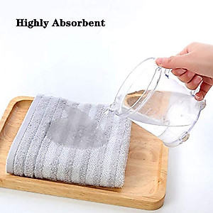 DYHOLILAND Hand Towels for Bathroom 100% Cotton Soft Highly Absorbent Hand Towel Set, Size 13" x 29" (Gray, 3-Pack)