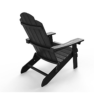 SAKSUN Folding Adirondack Chair Plastic Weather Resistant, Outdoor Chair, Patio Chairs, Lawn Chair, Outside Funiture for Porch, Garden, Deck, Fire Pit, Patio Seating