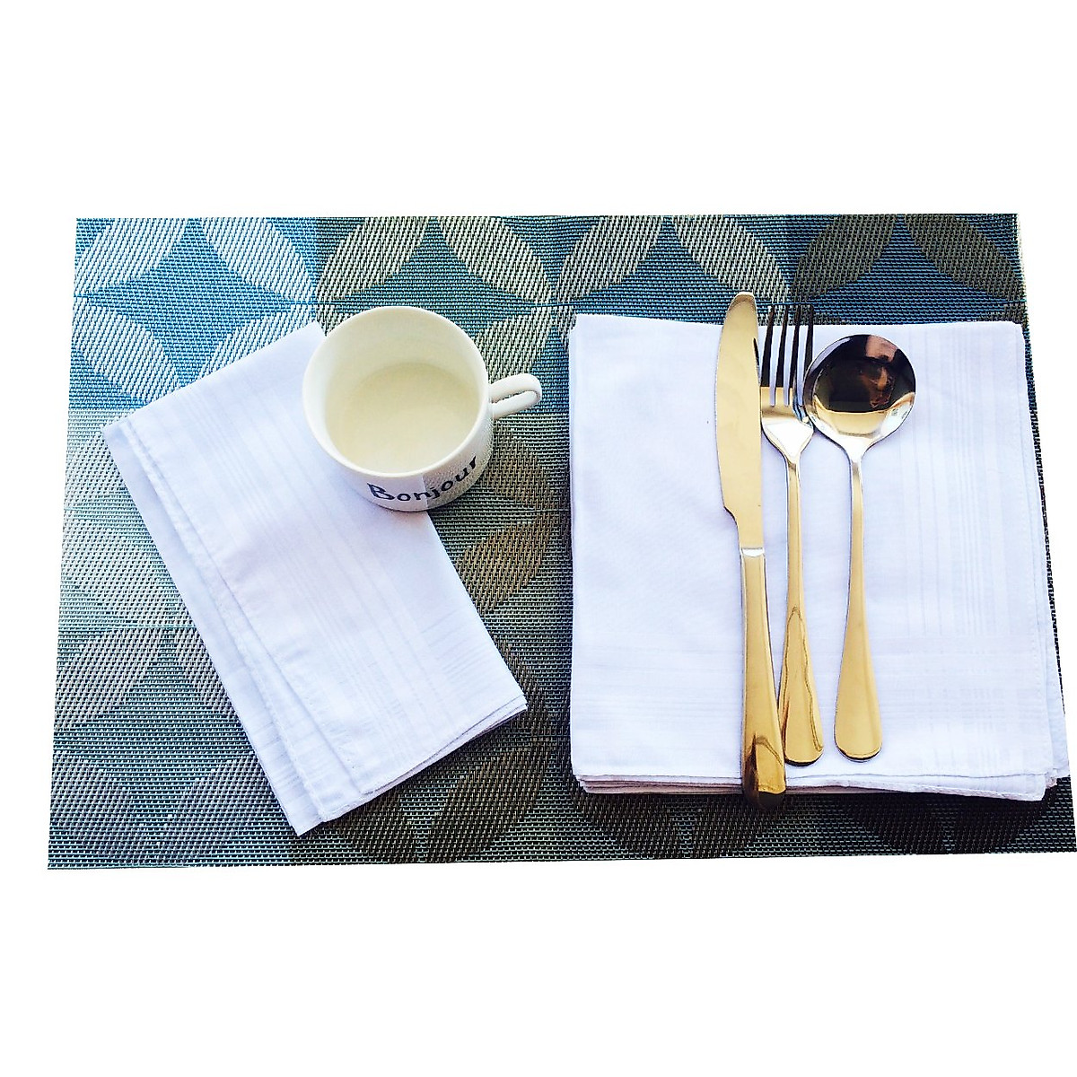 LACS Men's Solid White Cotton Handkerchiefs Pack