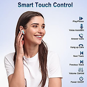Wireless Earbud Bluetooth 5.3 Headphones with Clear Sound, 40H Playtime, Sport Earbud Touch Control with LED Digital Display, IP7 Waterproof Bluetooth Earphones Built-in Mic for Android iOS Workout