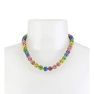Betsey Johnson Rhinestone Stobe Fireball Collar Necklace, Multi-color